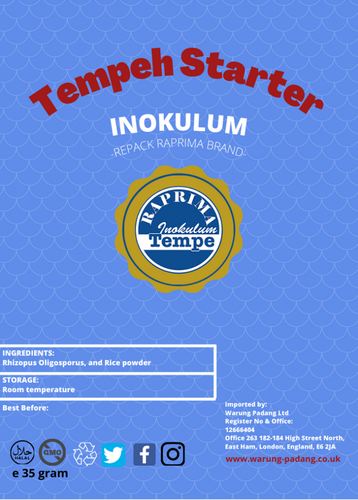 Raprima-Tempeh starter/Culture/Ragi Tempe 35 g-UK Free Postage-Repack ...